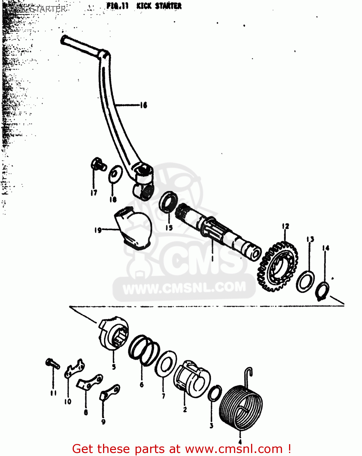 Suzuki RM250 1979 (N) USA (E03) KICK STARTER - buy original KICK ...