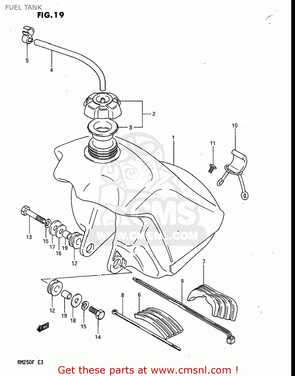 Suzuki RM250 1984 (E) USA (E03) FUEL TANK - buy original FUEL TANK ...