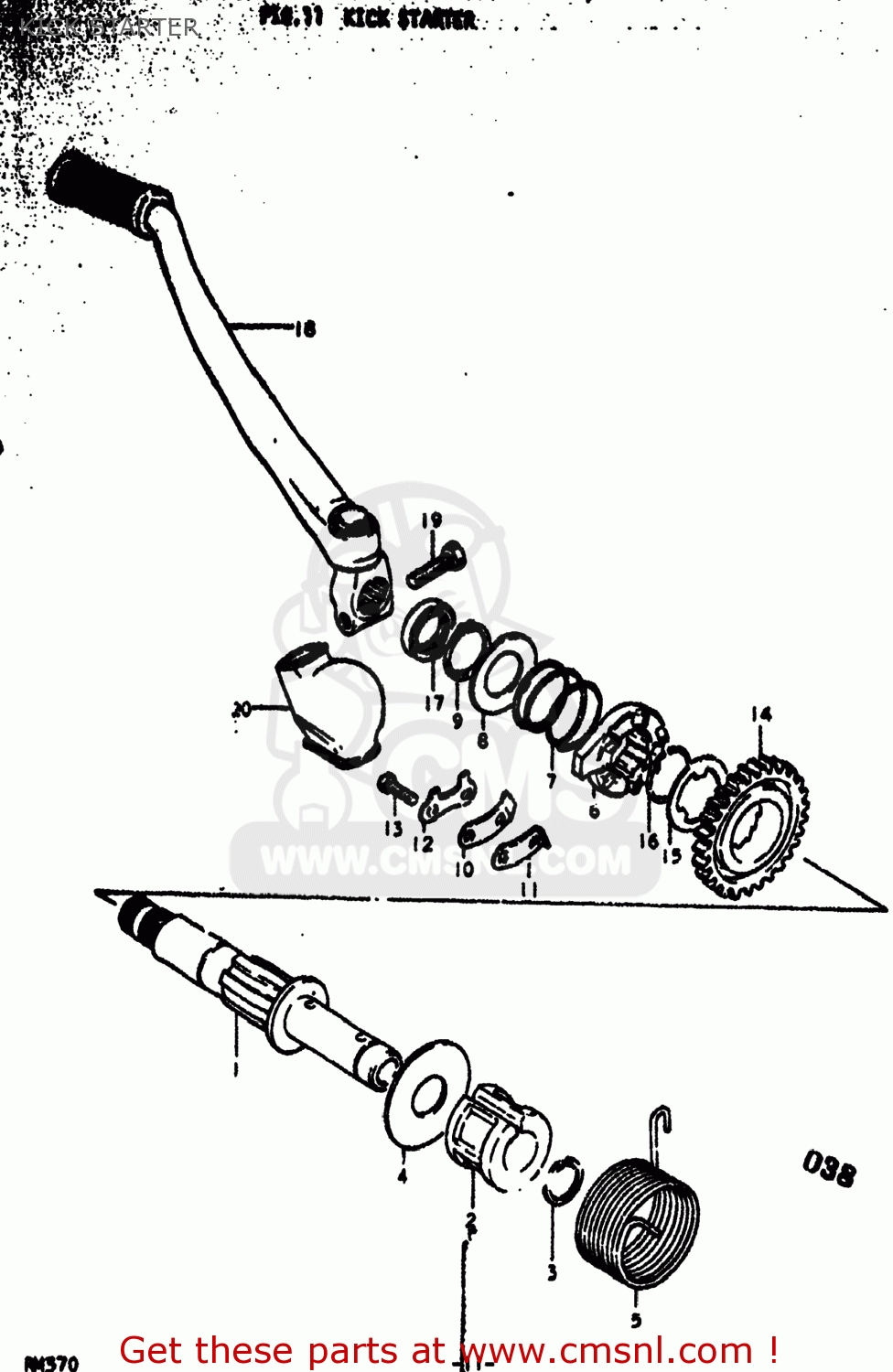 Suzuki RM370 1976 (A) USA (E03) KICK STARTER - buy original KICK ...