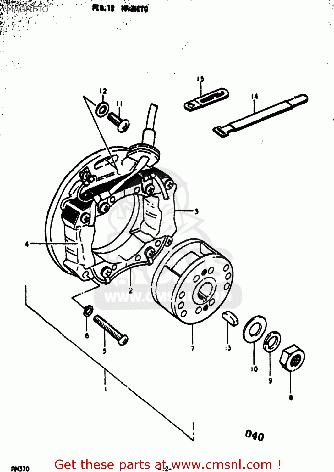 Suzuki RM370 1976 (A) USA (E03) MAGNETO - buy original MAGNETO spares ...
