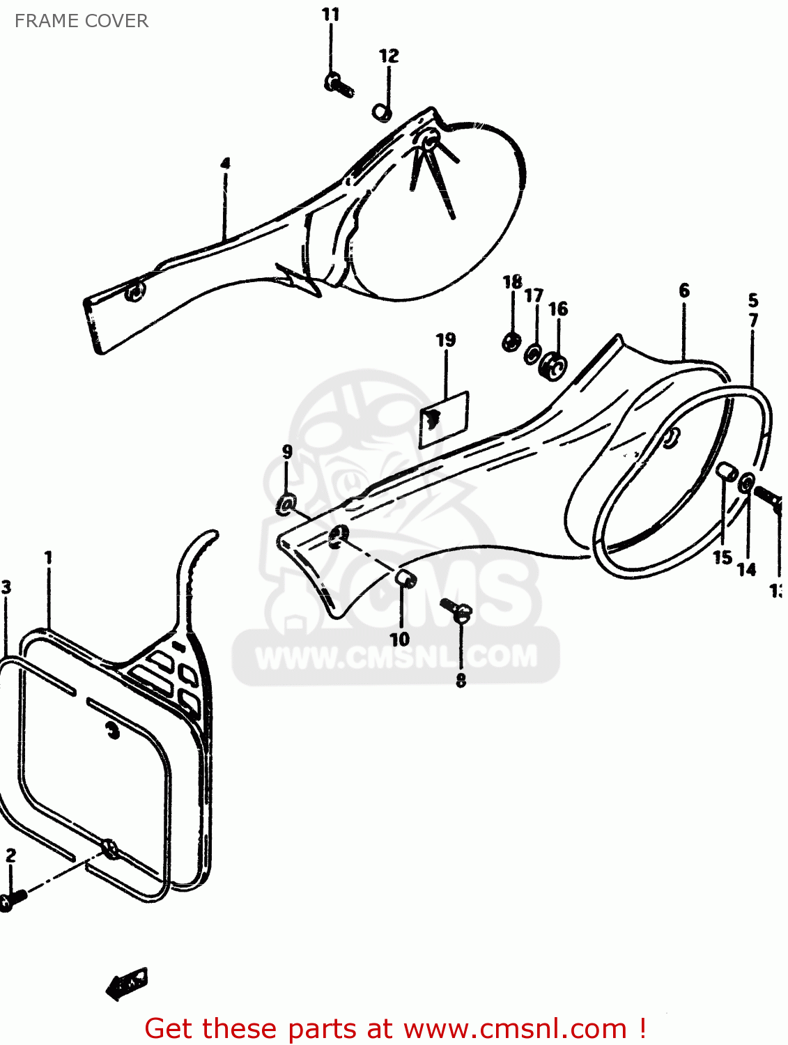 Suzuki RM500 1985 (F) FRAME COVER - buy original FRAME COVER spares online