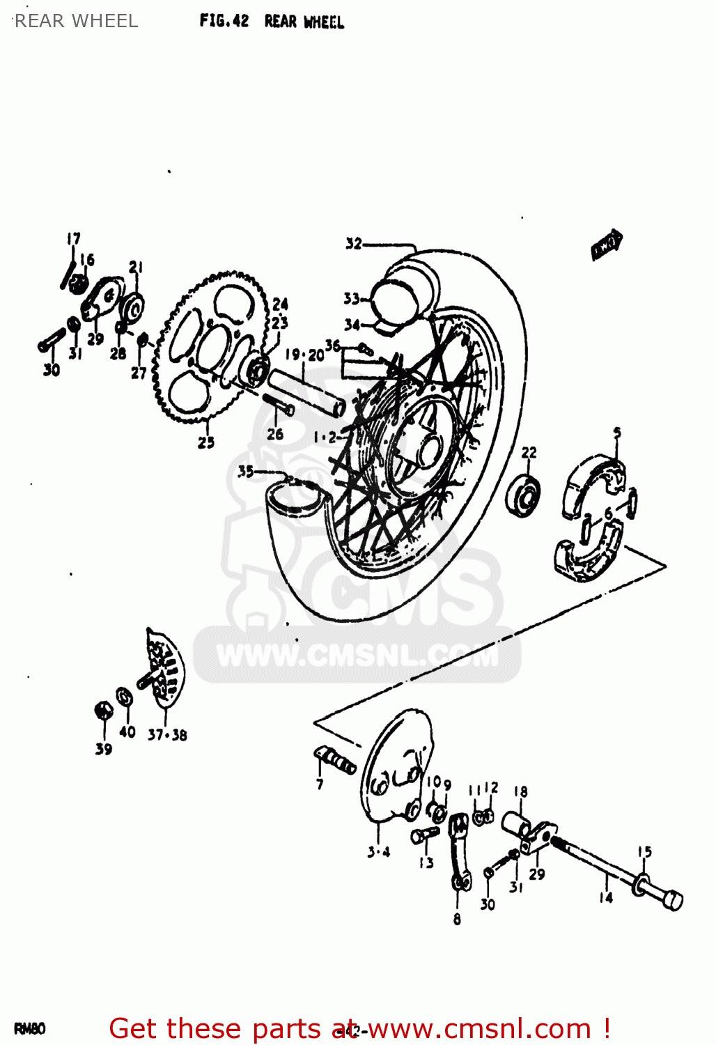 Suzuki Suzuki RM80 1977 (B) USA (E03) parts lists and schematics