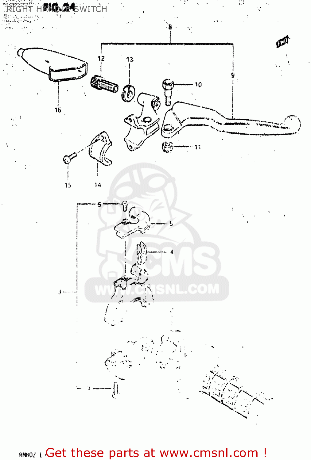 Suzuki RM80 1982 (Z) USA (E03) RIGHT HANDLE SWITCH - buy original RIGHT ...