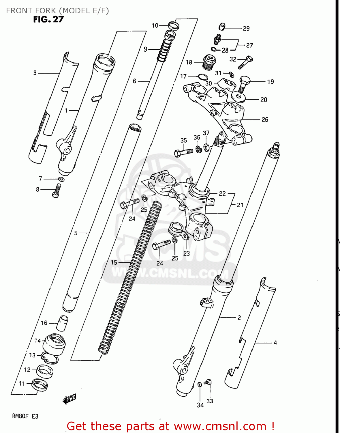 Suzuki RM80 1983 (D) USA (E03) parts lists and schematics
