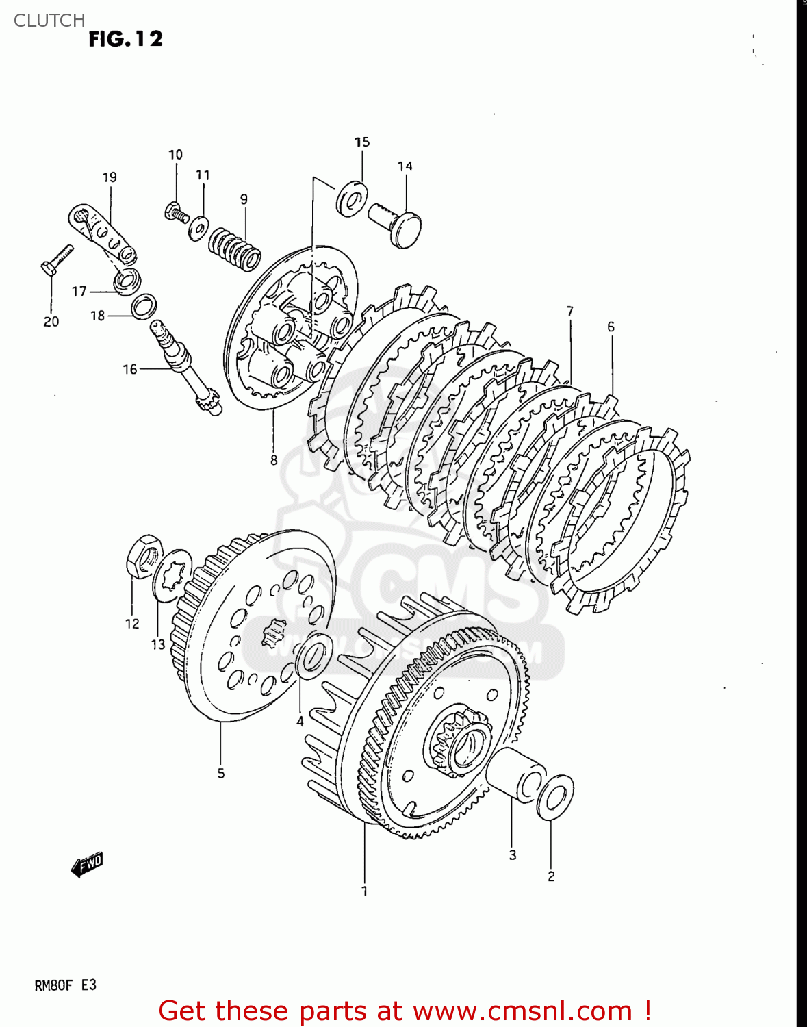 Suzuki RM80 1984 (E) USA (E03) parts lists and schematics