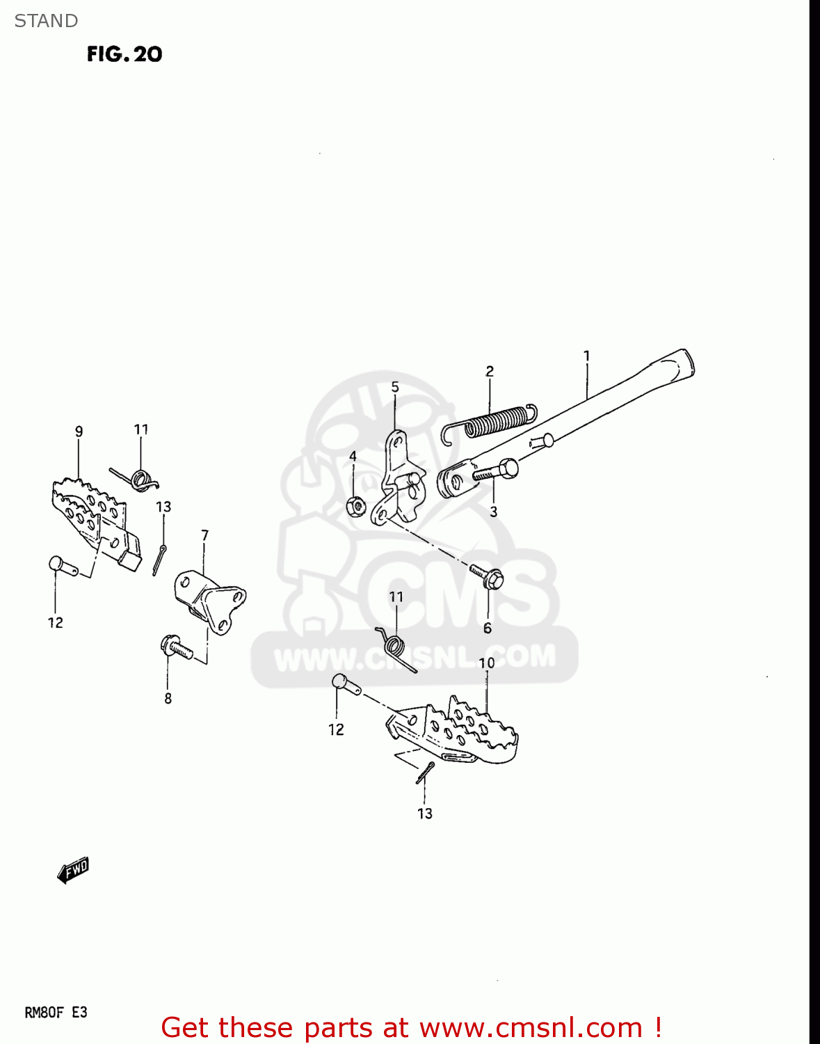 Suzuki RM80 1984 (E) USA (E03) parts lists and schematics