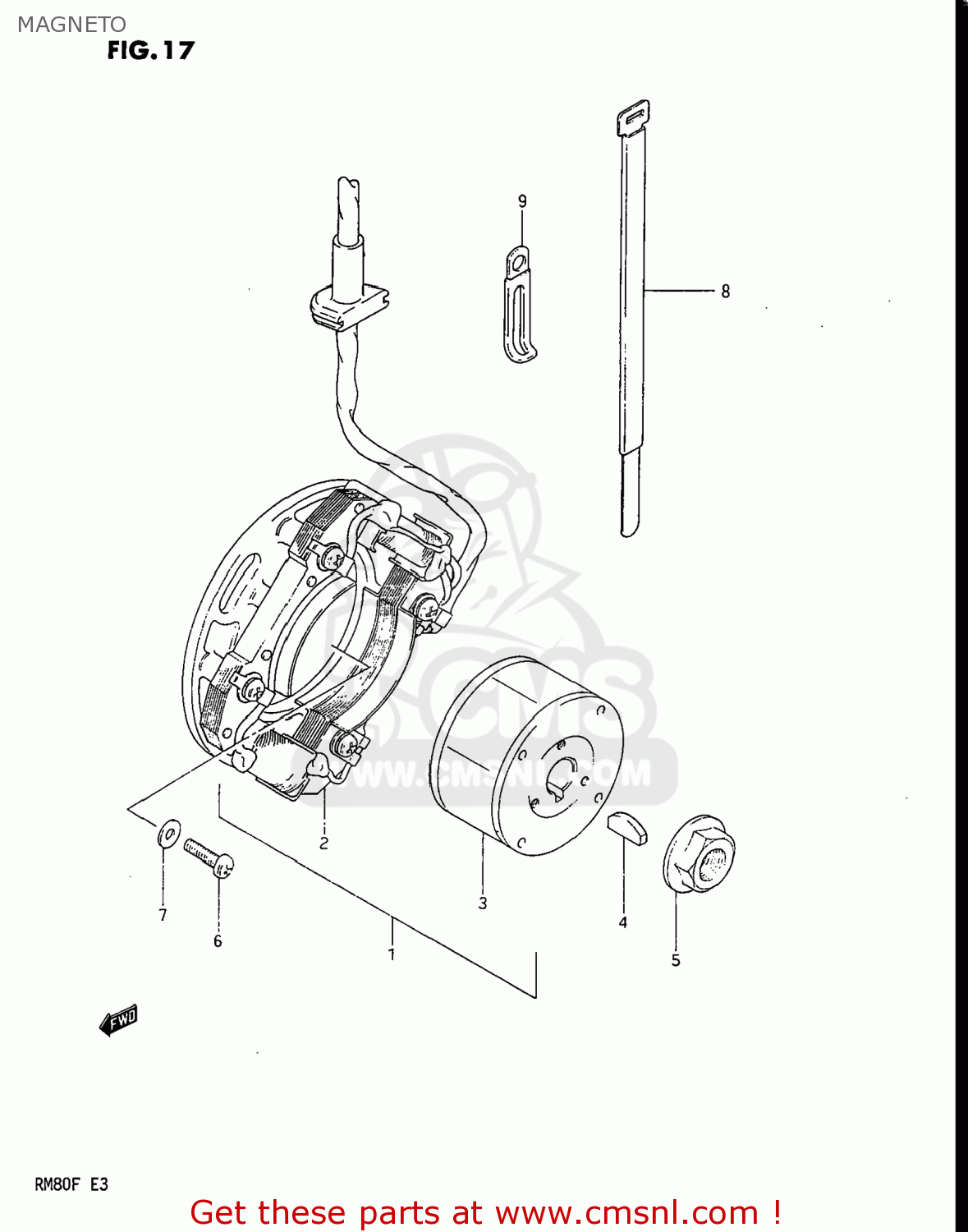 Suzuki RM80 1985 (F) USA (E03) MAGNETO - buy original MAGNETO spares online