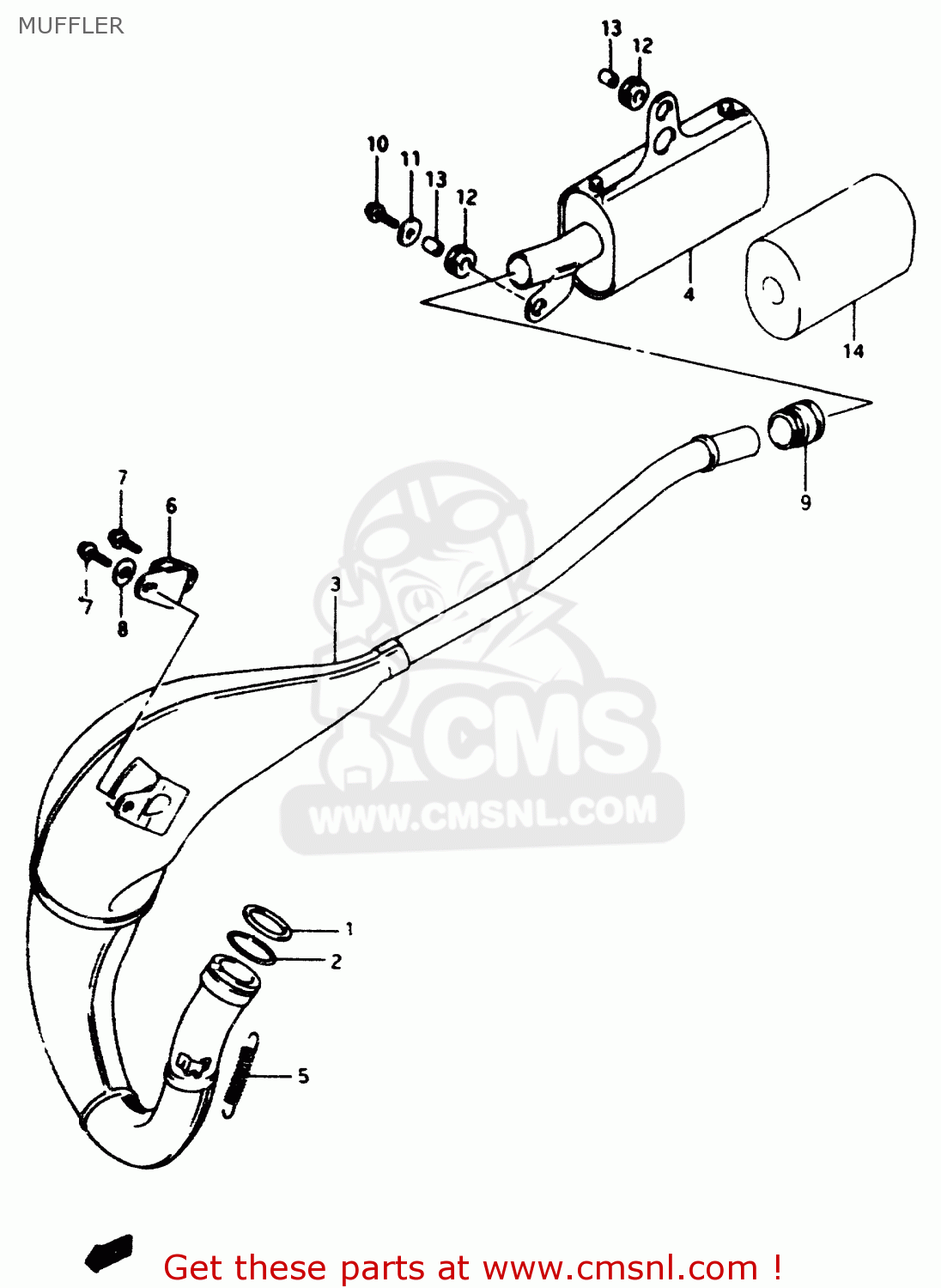 Suzuki RM80 1996 (T) MUFFLER - buy original MUFFLER spares online