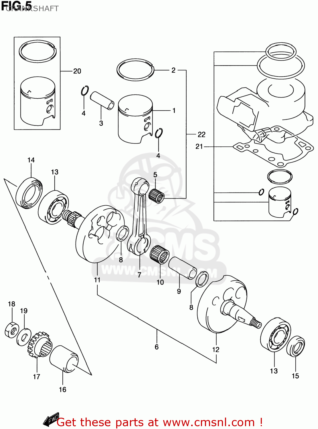 Suzuki RM80 2001 (K1) USA (E03) CRANKSHAFT - buy original CRANKSHAFT ...