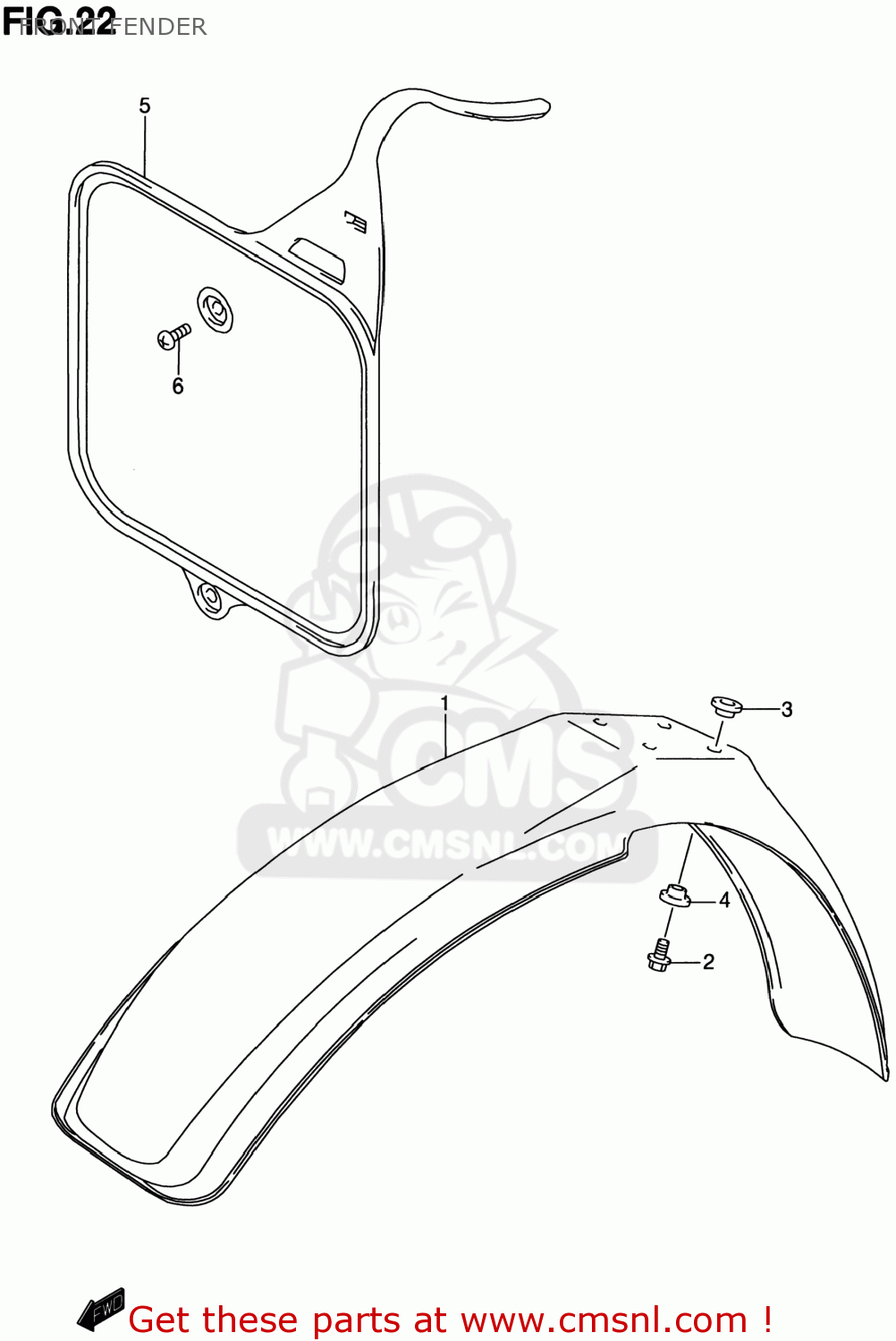 Suzuki RM80 2001 (K1) USA (E03) FRONT FENDER - buy original FRONT ...