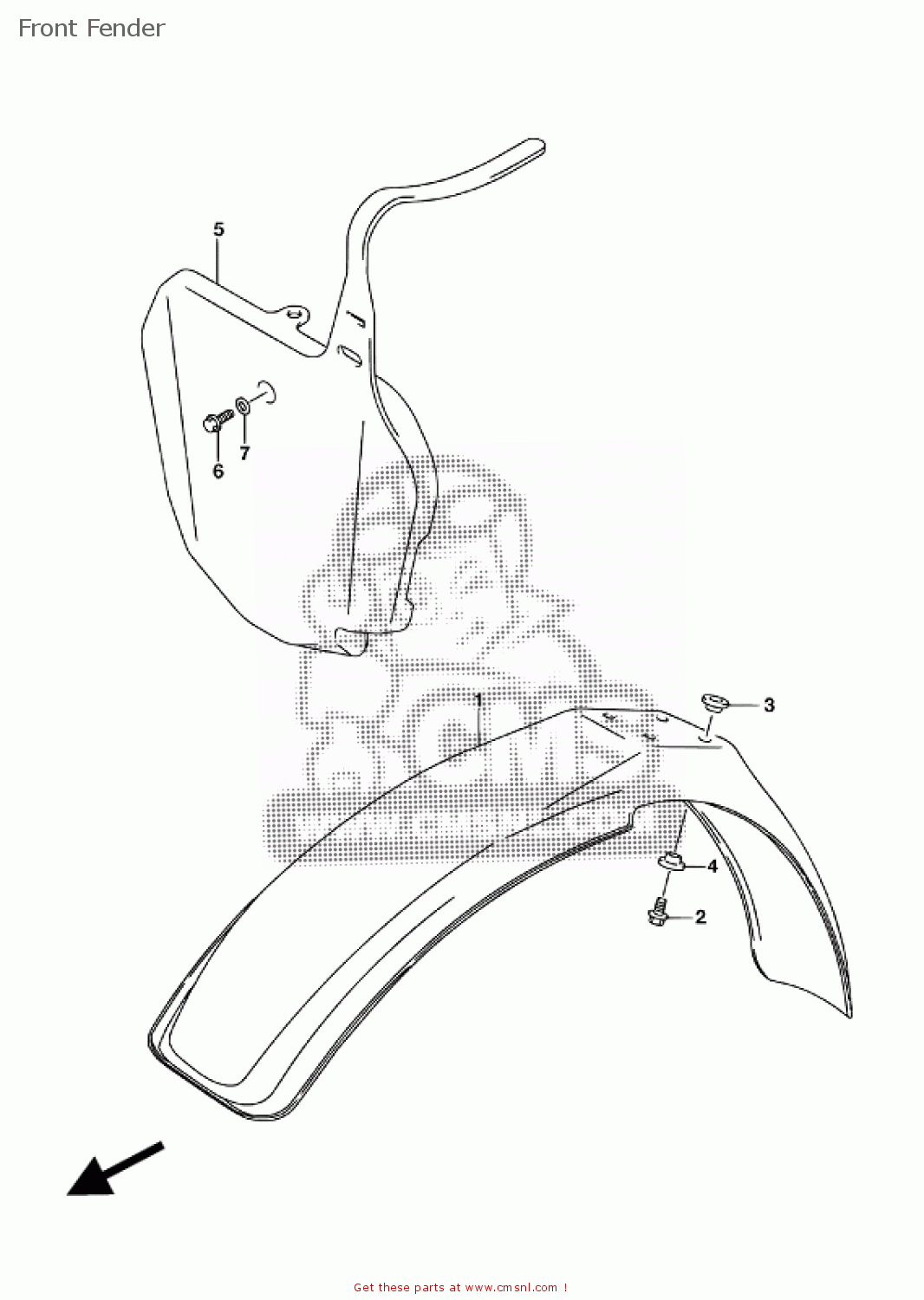 Suzuki RM85 (LW) 2017 Front Fender - buy original Front Fender spares ...