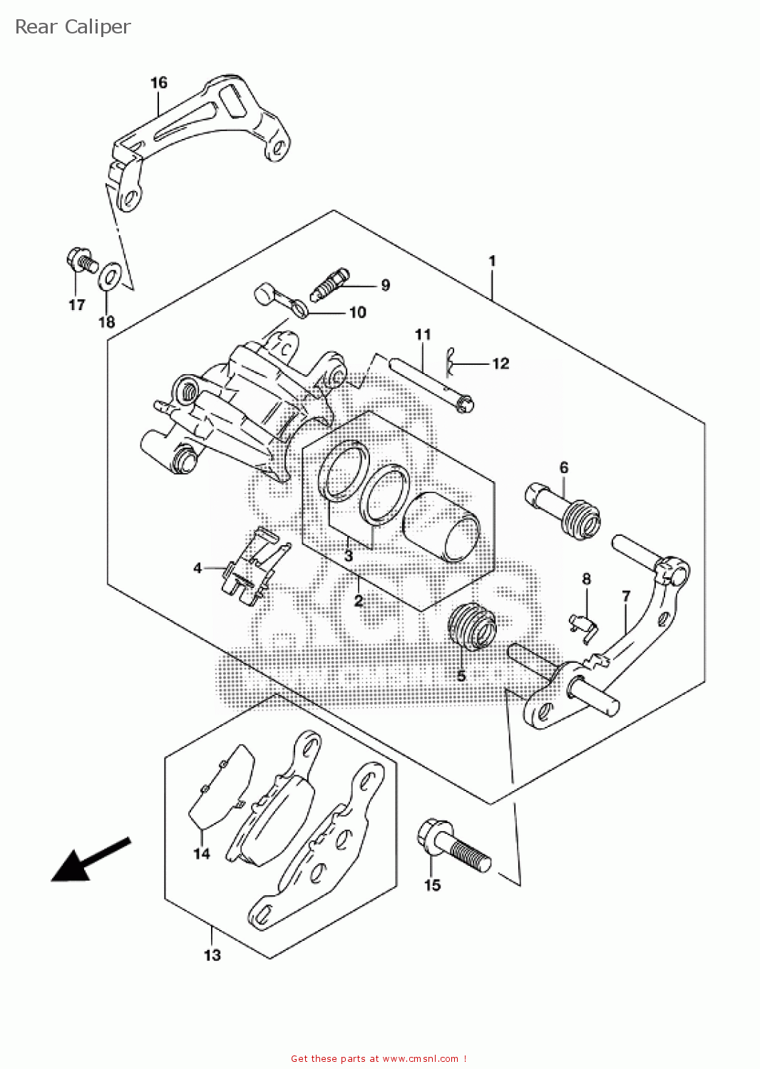 Suzuki RM85 (LW) 2017 Rear Caliper - buy original Rear Caliper spares ...