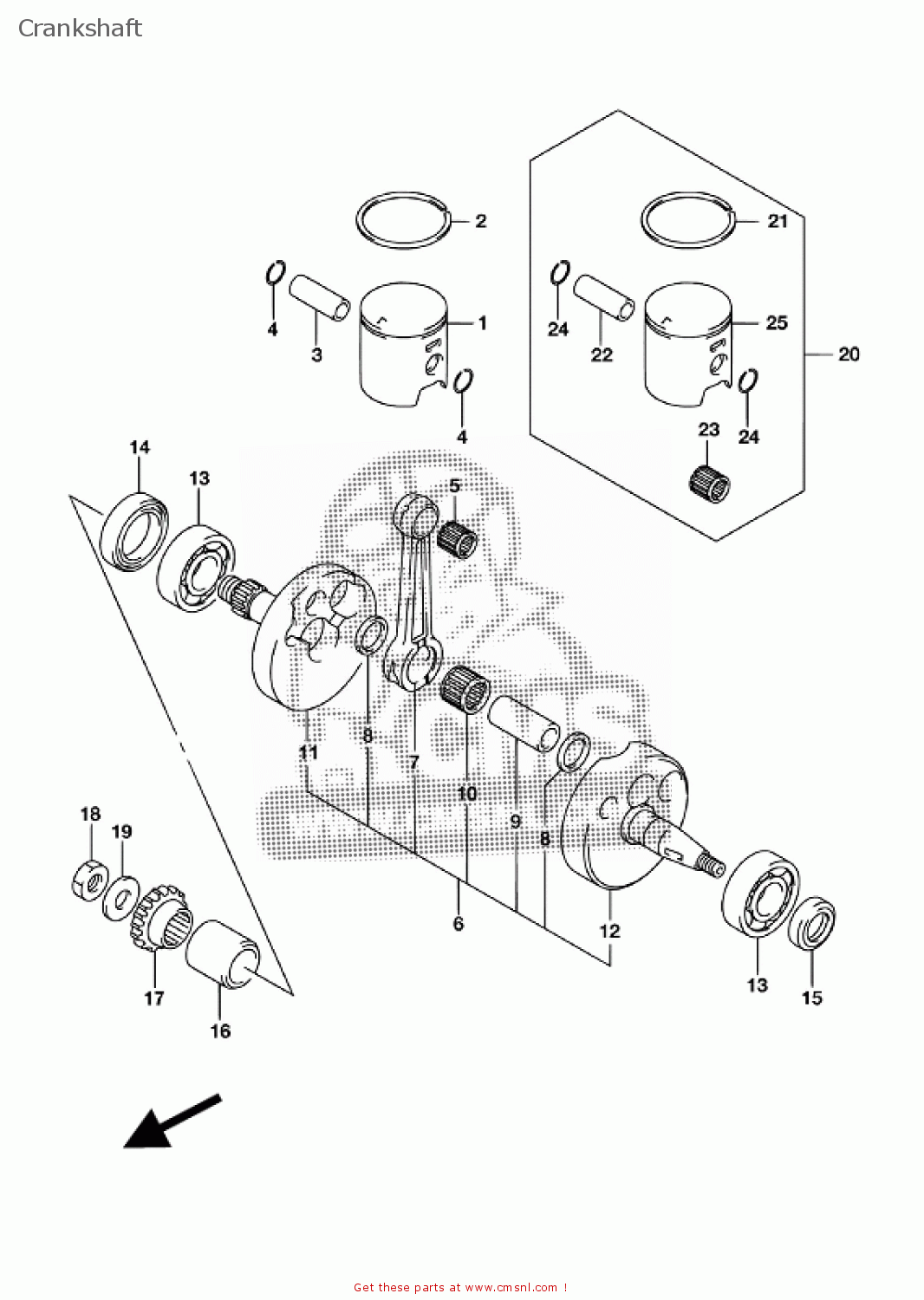 Suzuki RM85 (LW) 2018 Crankshaft - buy original Crankshaft spares online