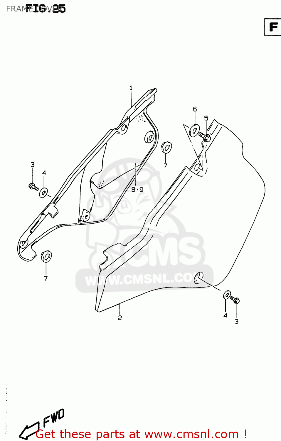 Suzuki RMX250 1998 (W) GENERAL (E01) FRAME COVER - buy original FRAME ...