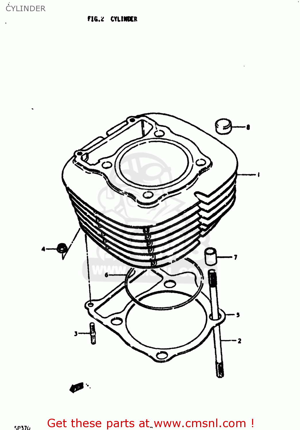 Suzuki SP370 1978 (C) USA (E03) CYLINDER - buy original CYLINDER spares ...