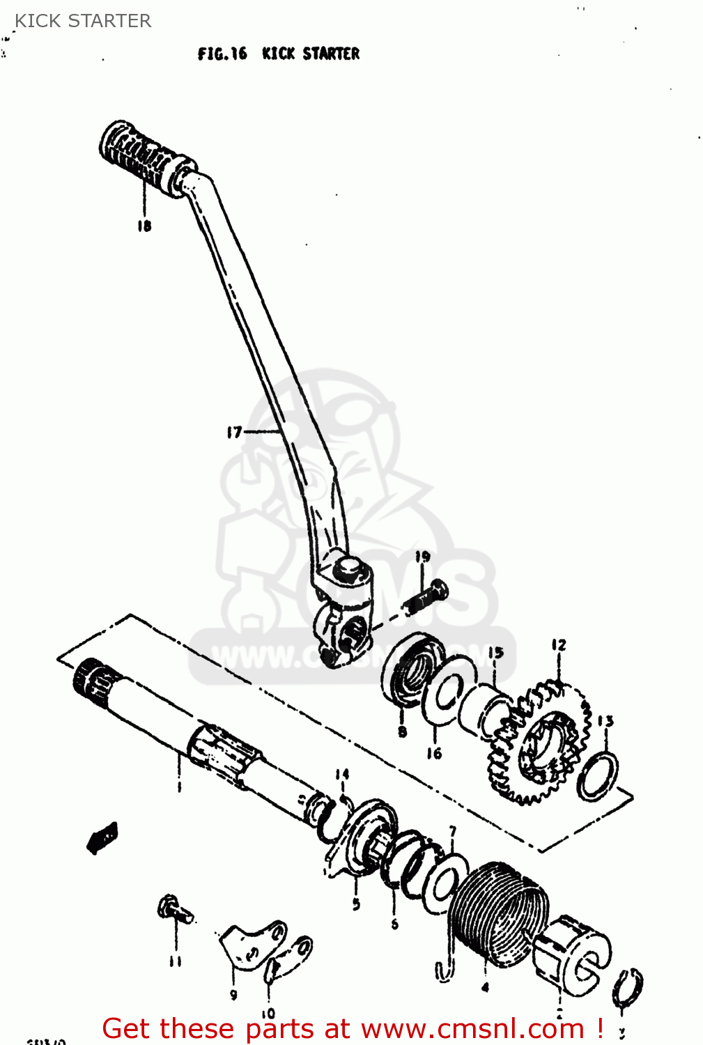 Suzuki SP370 1978 (C) USA (E03) KICK STARTER - buy original KICK ...