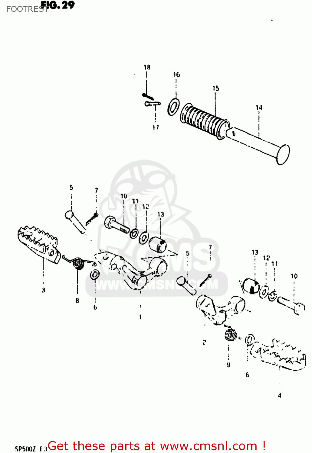 Suzuki SP500 1981 (X) USA (E03) parts lists and schematics