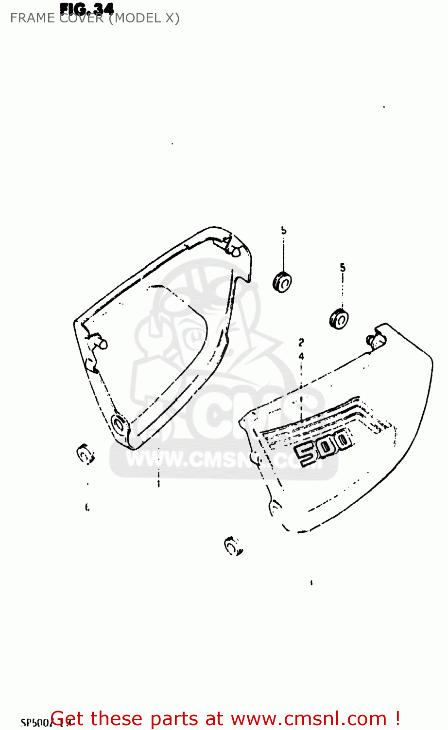 Suzuki SP500 1982 (Z) USA (E03) FRAME COVER (MODEL X) - buy original ...