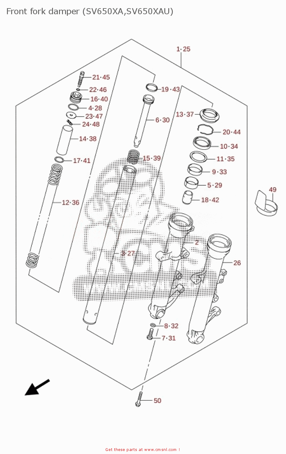 Suzuki SV650A(AU)(XA)(XAU) 2021 Front fork damper (SV650XA,SV650XAU ...