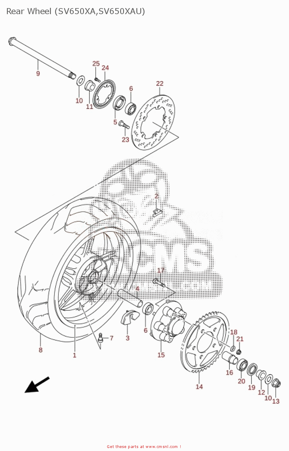 Suzuki SV650A(AU)(XA)(XAU) 2021 Rear Wheel (SV650XA,SV650XAU) - buy ...
