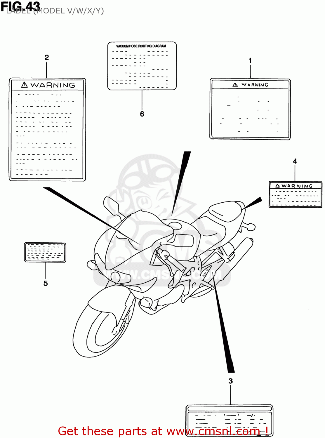 Suzuki TL1000S 1999 (X) USA (E03) LABEL (MODEL V/W/X/Y) - buy original ...
