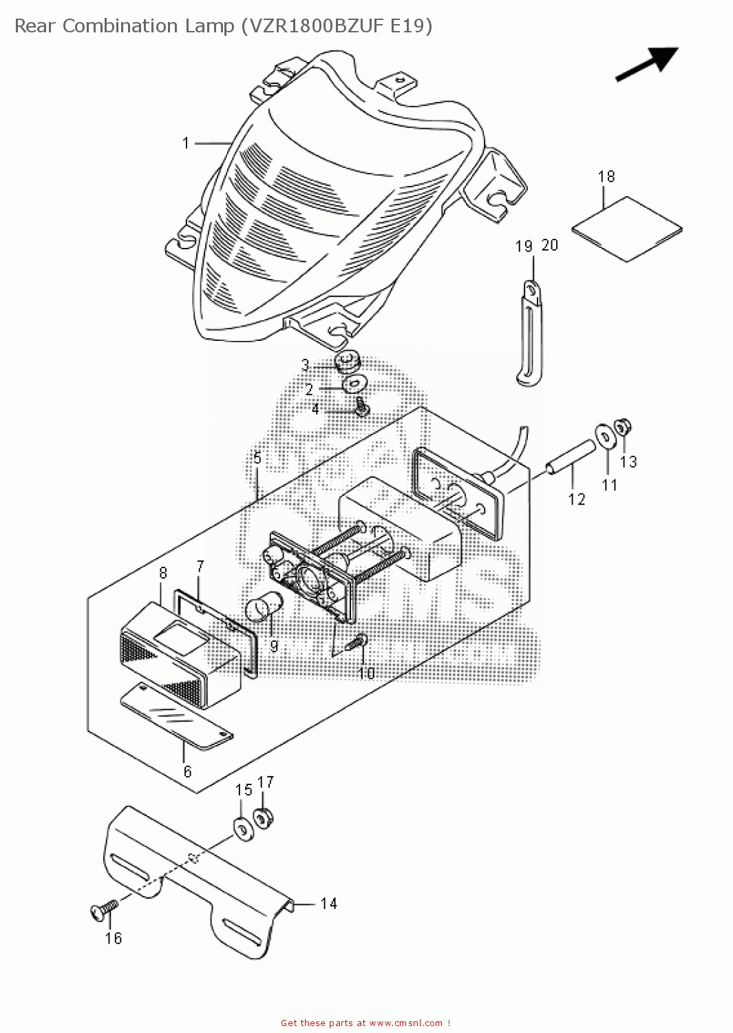 Suzuki VZR1800(BZ) (M1800) INTRUDER 2016 Rear Combination Lamp ...