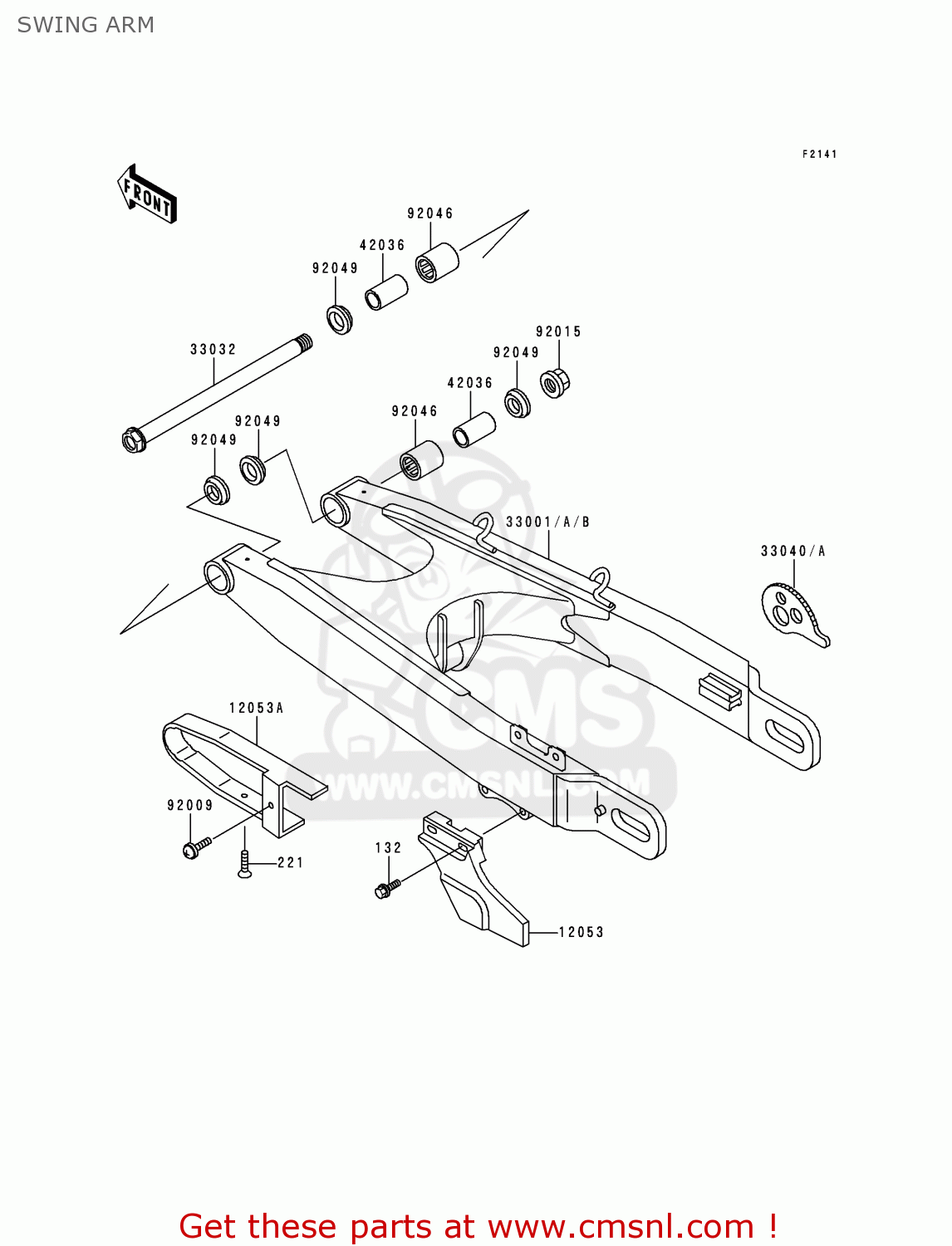 ARM-COMP-SWING,SILVER for KDX125-B3 KDX125SR 1992 FRANCE SD - order at ...
