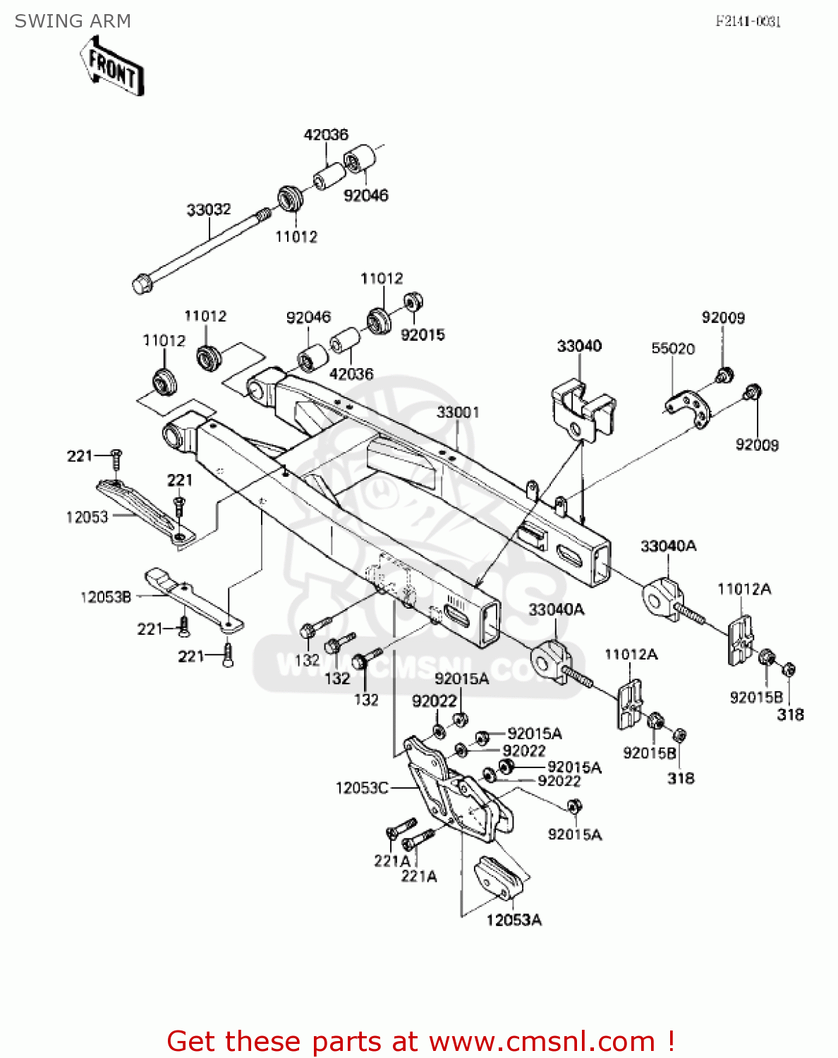 330011245: Arm-comp-swing Kawasaki - buy the 33001-1245 at CMSNL