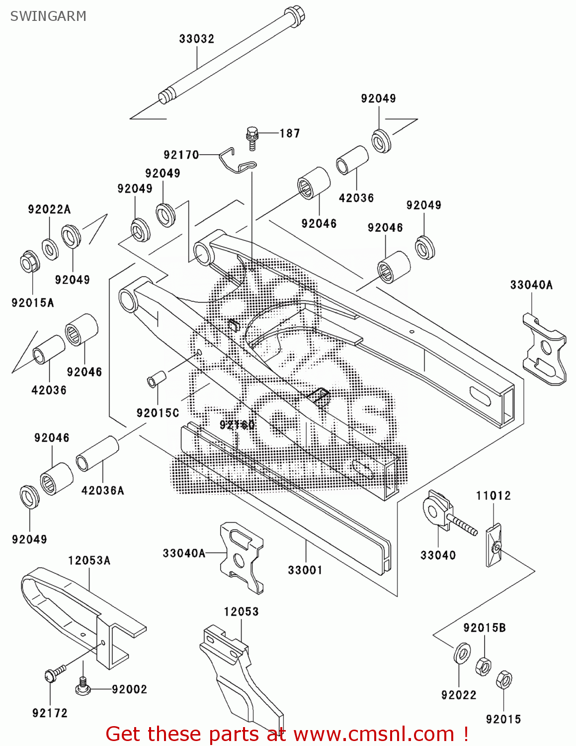 330011478KG: Arm-comp-swing,silver Kawasaki - buy the 33001-1478-KG at ...