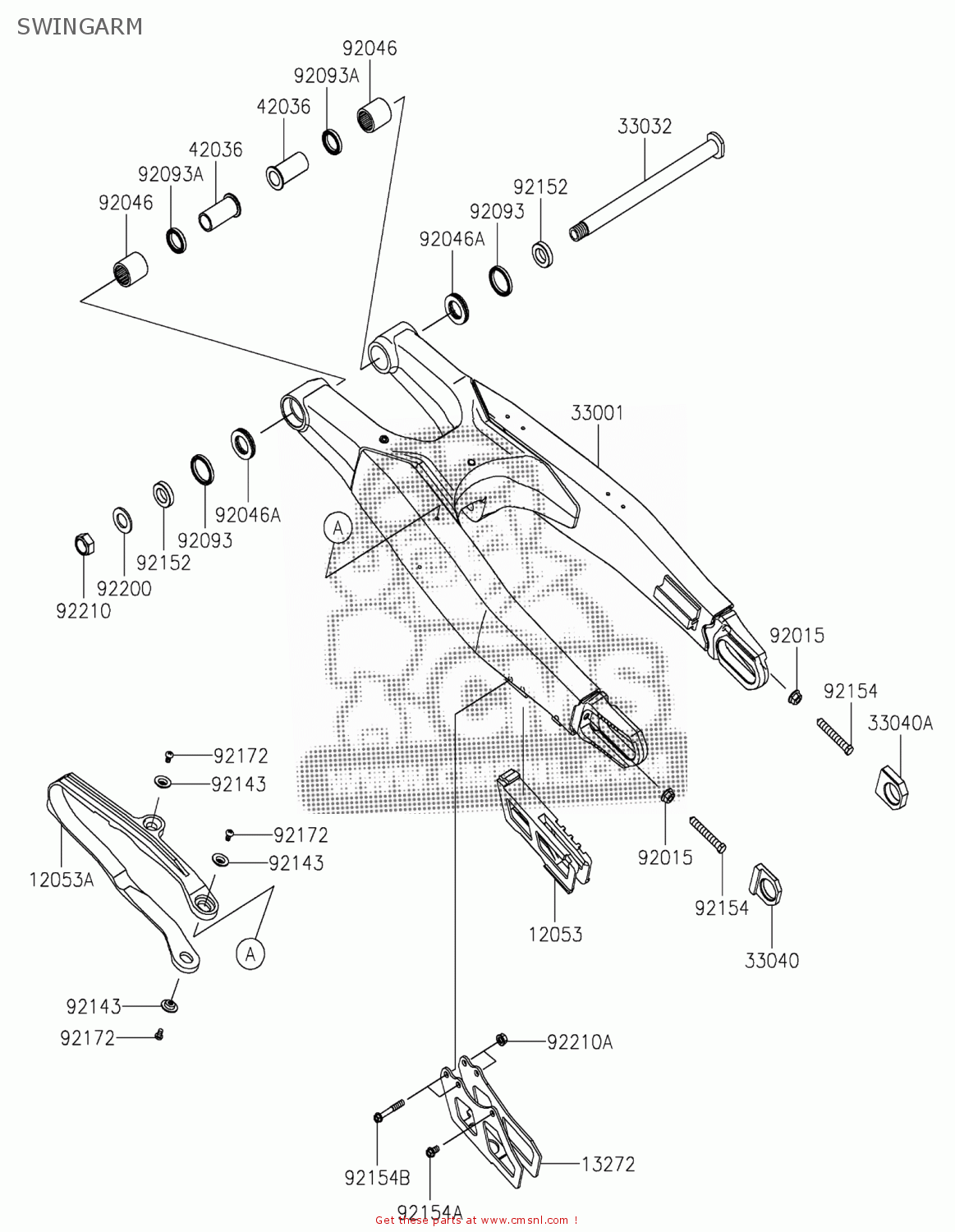 330010713: Arm-comp-swing Kawasaki - buy the 33001-0713 at CMSNL