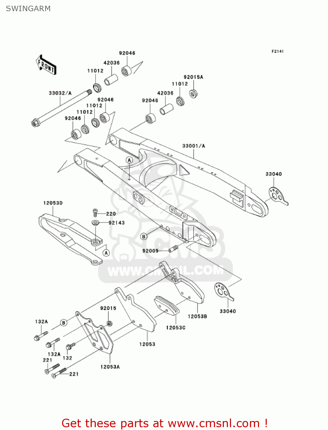 330011451CE: Arm-comp-swing,silver Kawasaki - buy the 33001-1451-CE at ...