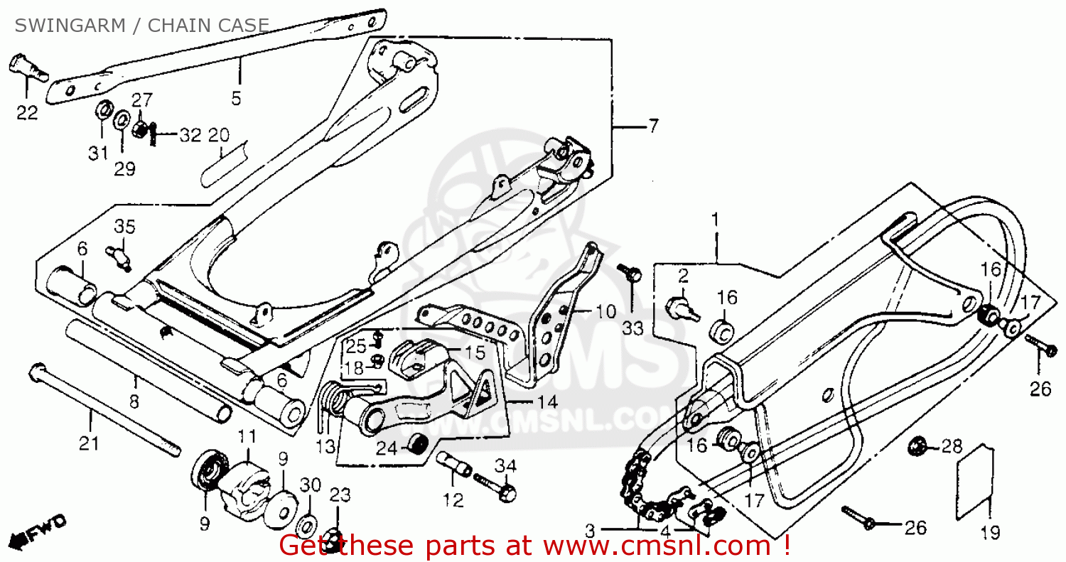 52110446000ZA: Swingarm, Rr. *r23* Honda - buy the 52110-446-000ZA at CMSNL