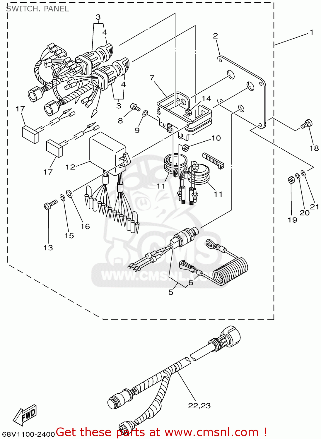 6K18257007: Panel Switch Assy Yamaha - buy the 6K1-82570-07 at CMSNL
