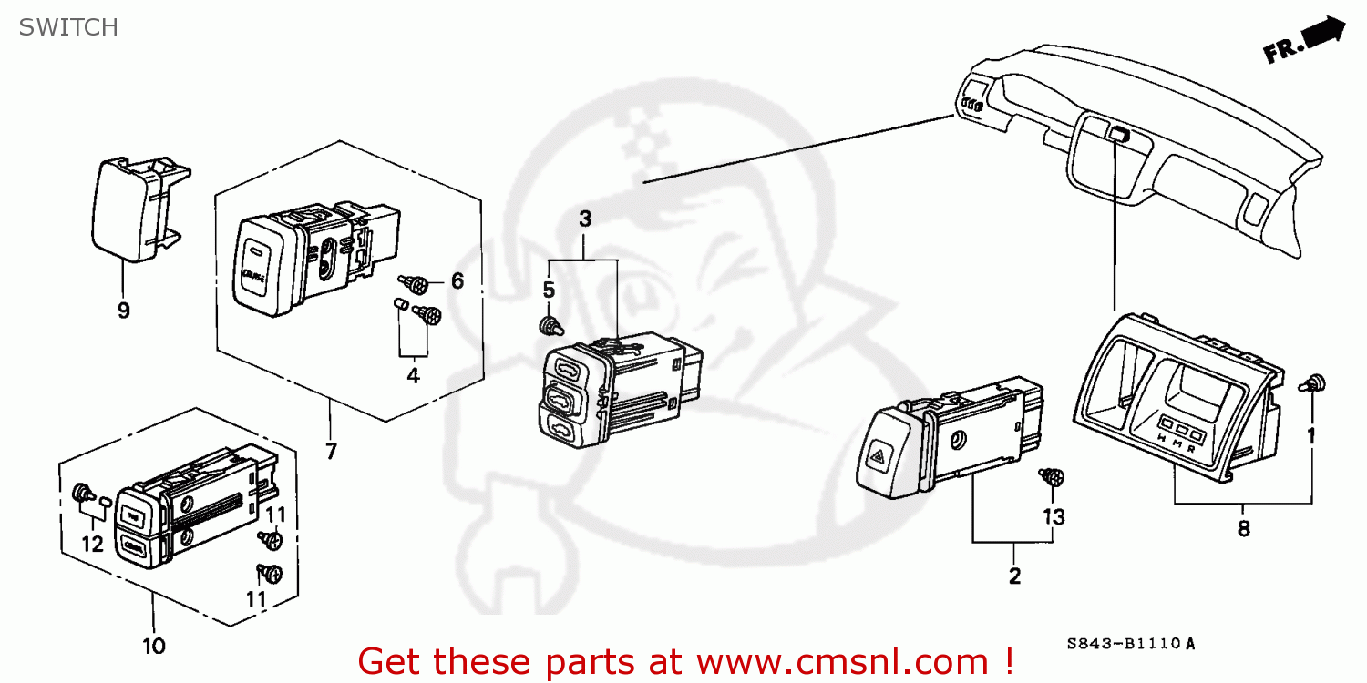 77625S84A01ZA: Lid,sw Hole*b95l* Honda - buy the 77625-S84-A01ZA at CMSNL