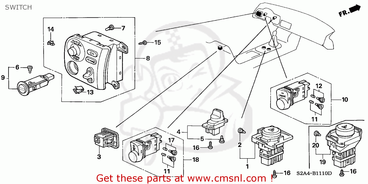 36775S2AA01: Switch Assy. Honda - buy the 36775-S2A-A01 at CMSNL