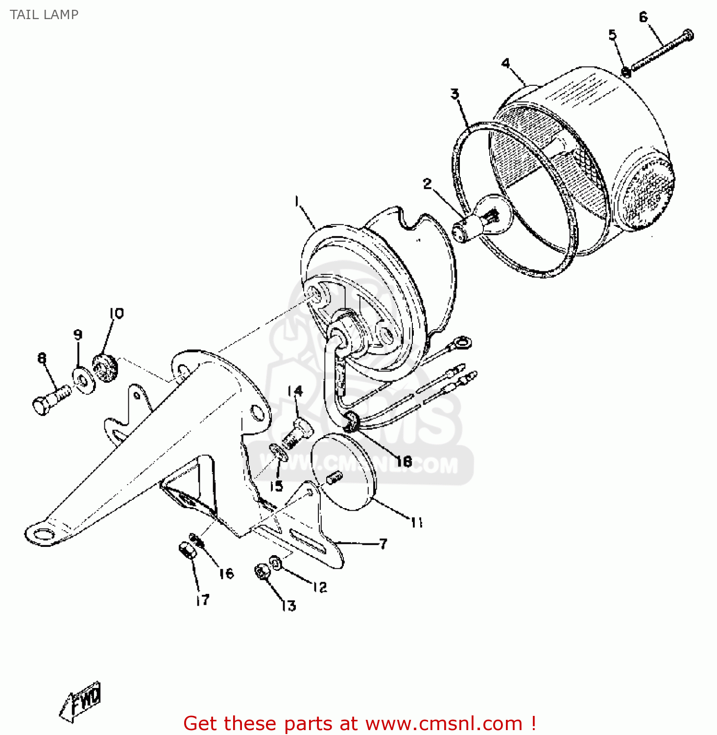 3688451061: Tail Lamp Unit Assembly (368-84510-60) Yamaha - buy the 368 ...