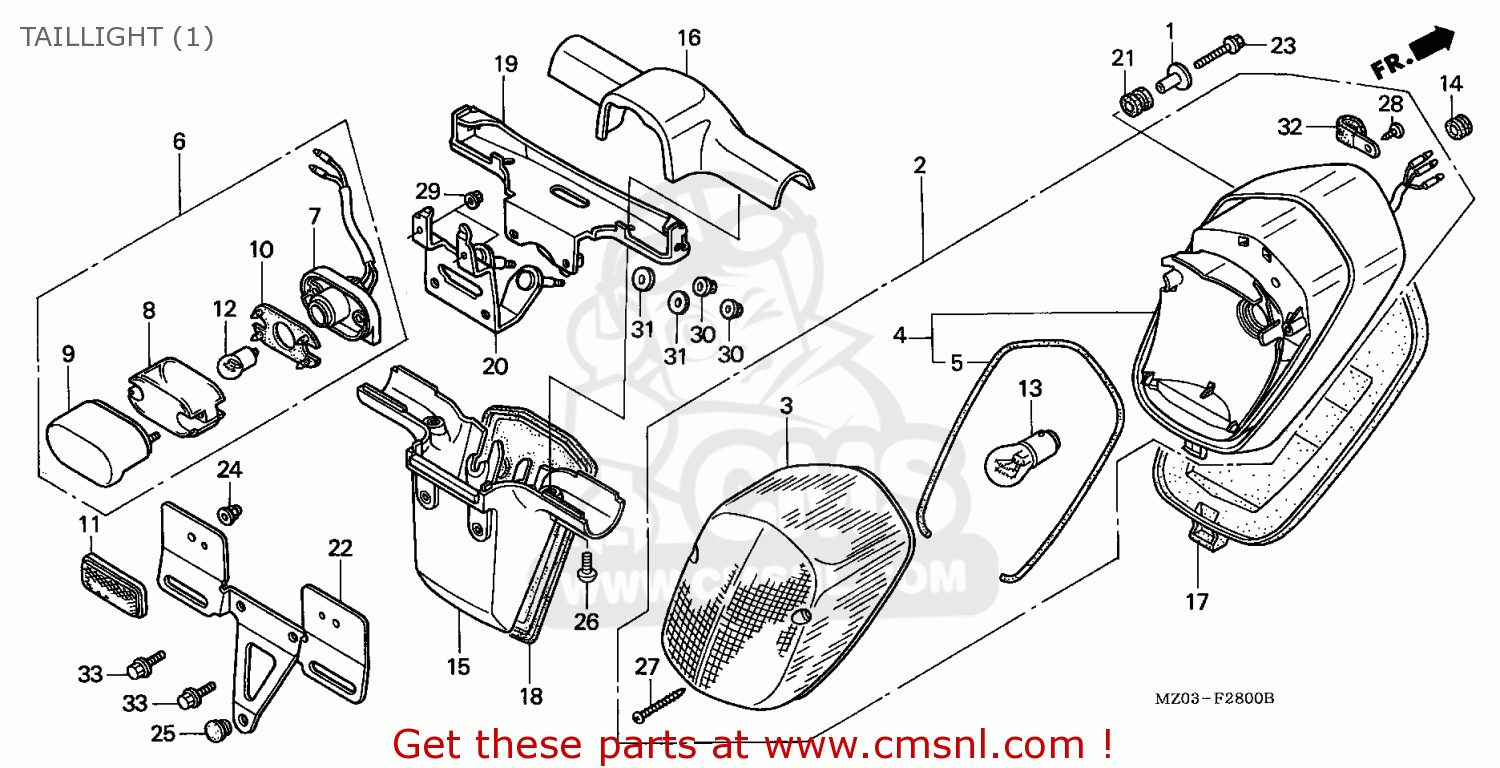 80121MZ0000: Cover,license Lig Honda - buy the 80121-MZ0-000 at CMSNL