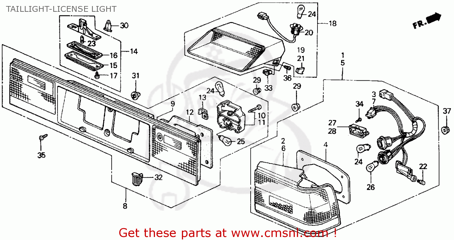 33500SG7A01: Tail Light Assy R Honda - buy the 33500-SG7-A01 at CMSNL