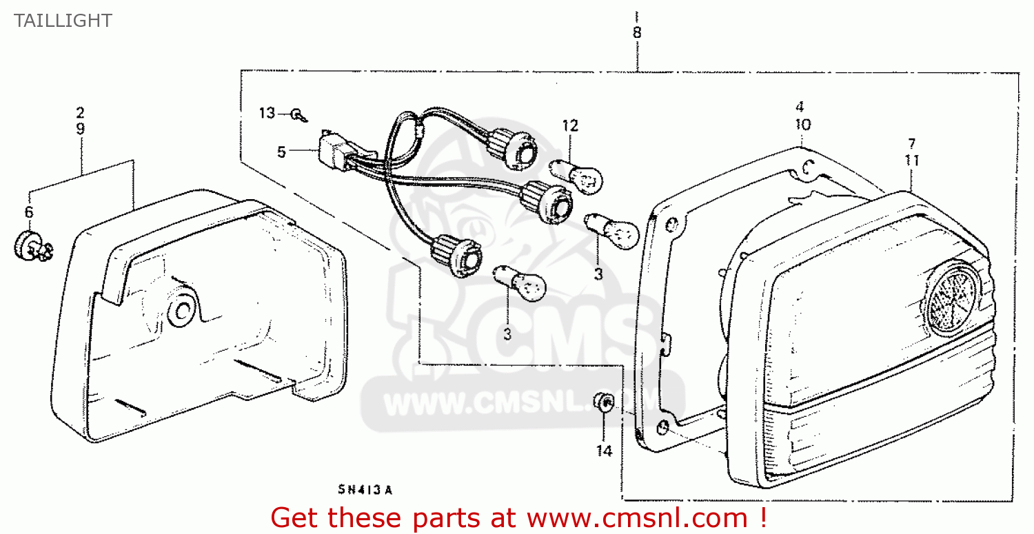 33500692672: Tail Light Assy R Honda - buy the 33500-692-672 at CMSNL