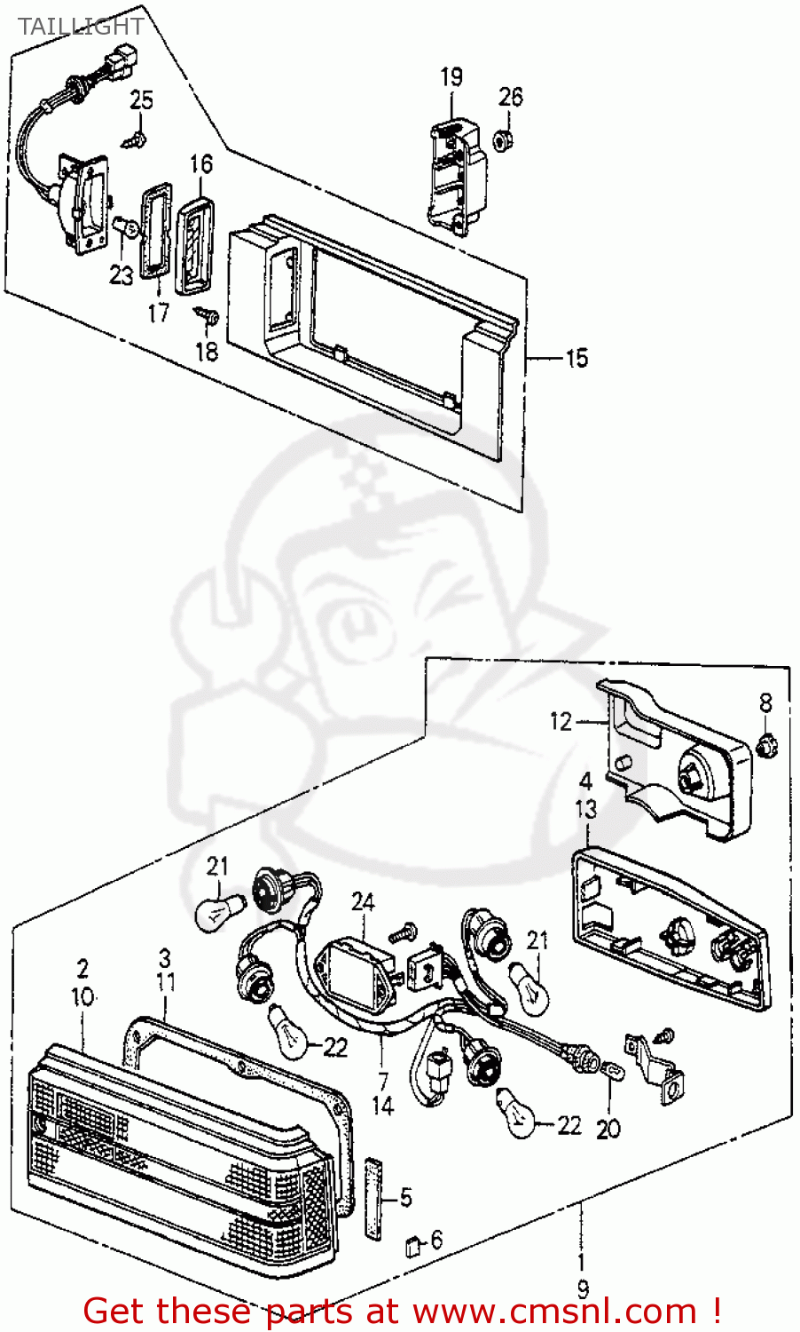 33500SA6672: Tail Light Assy R Honda - buy the 33500-SA6-672 at CMSNL