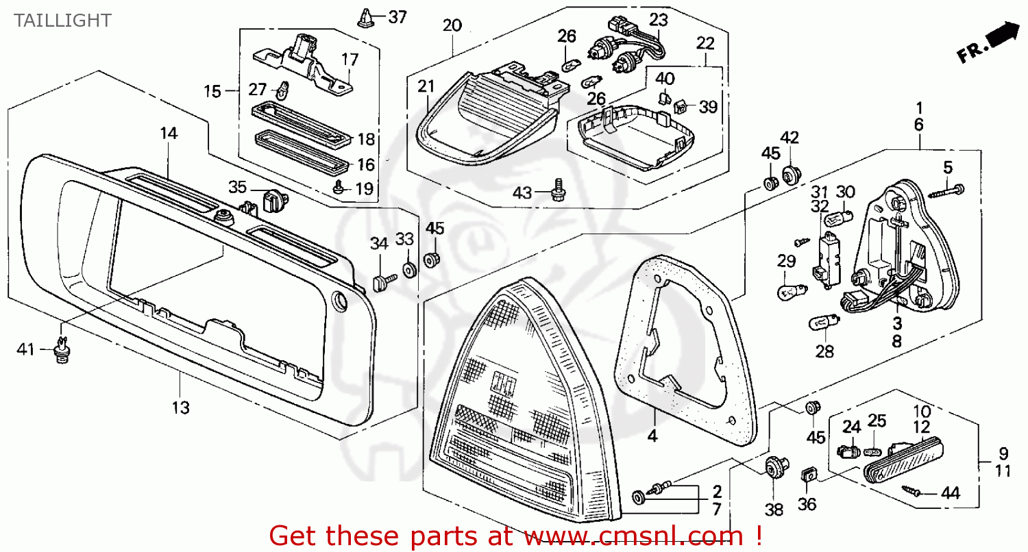 33500SS0A02: Tail Light Assy R Honda - buy the 33500-SS0-A02 at CMSNL