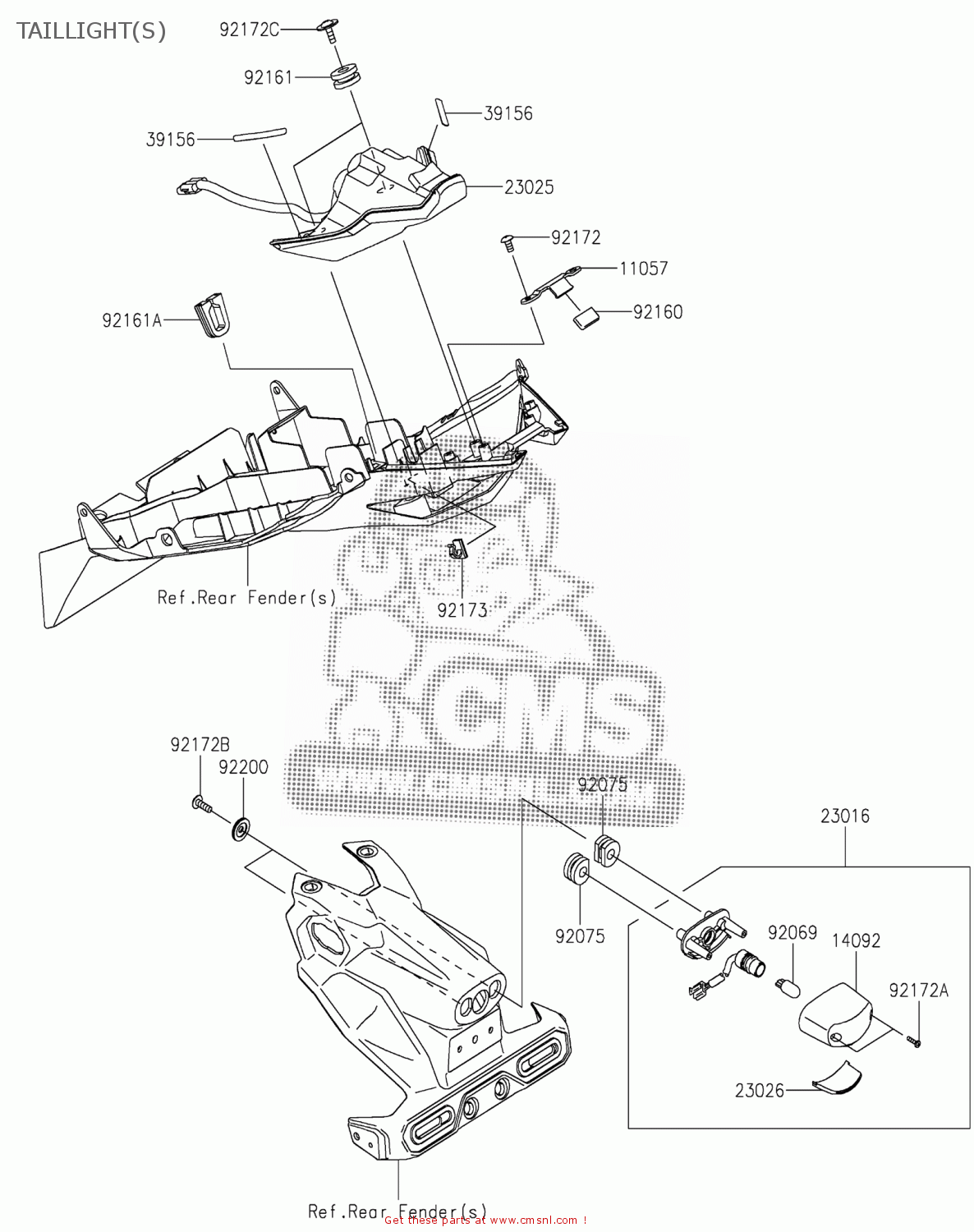 230160657: Lamp-assy,licence Kawasaki - buy the 23016-0657 at CMSNL
