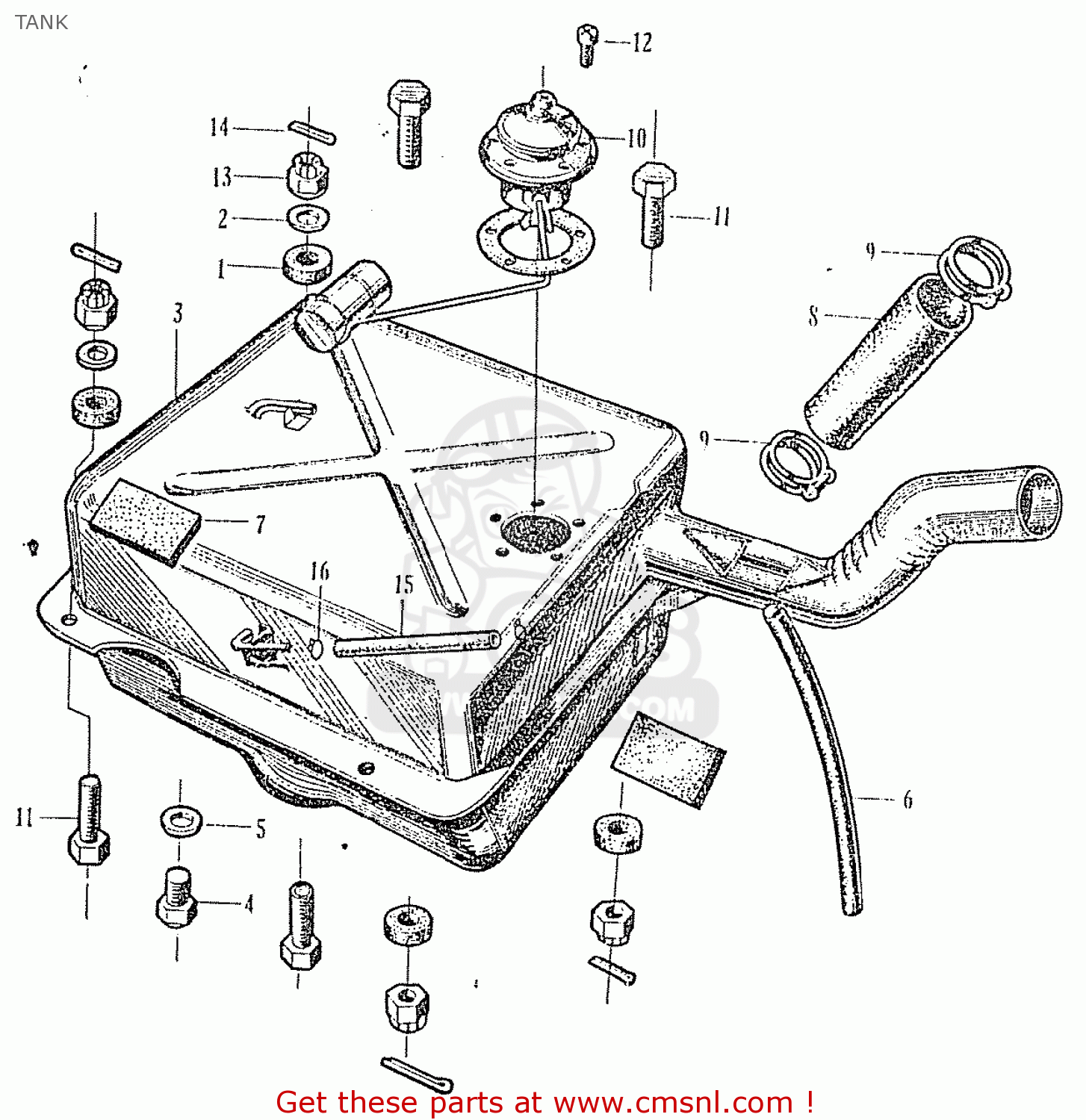 90108500000: Bolt, Fuel Tank Setting Honda - buy the 90108-500-000 at CMSNL