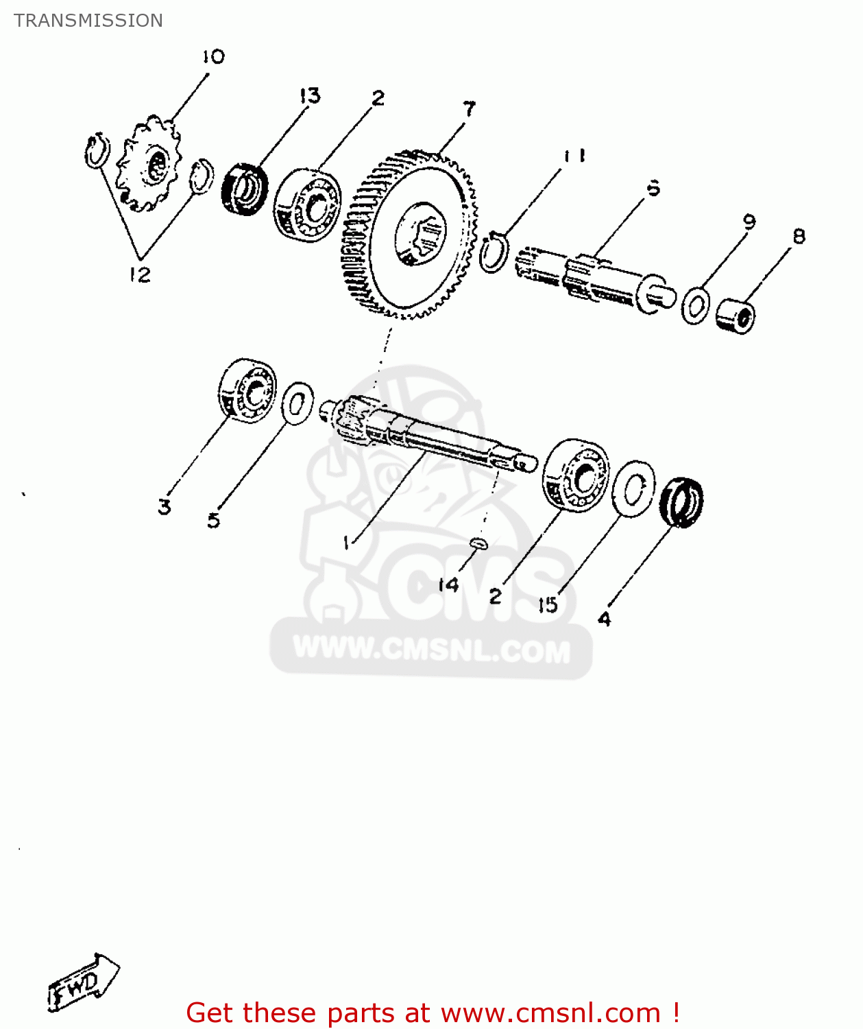 1TKE716600: Bearing Yamaha - buy the 1TK-E7166-00 at CMSNL
