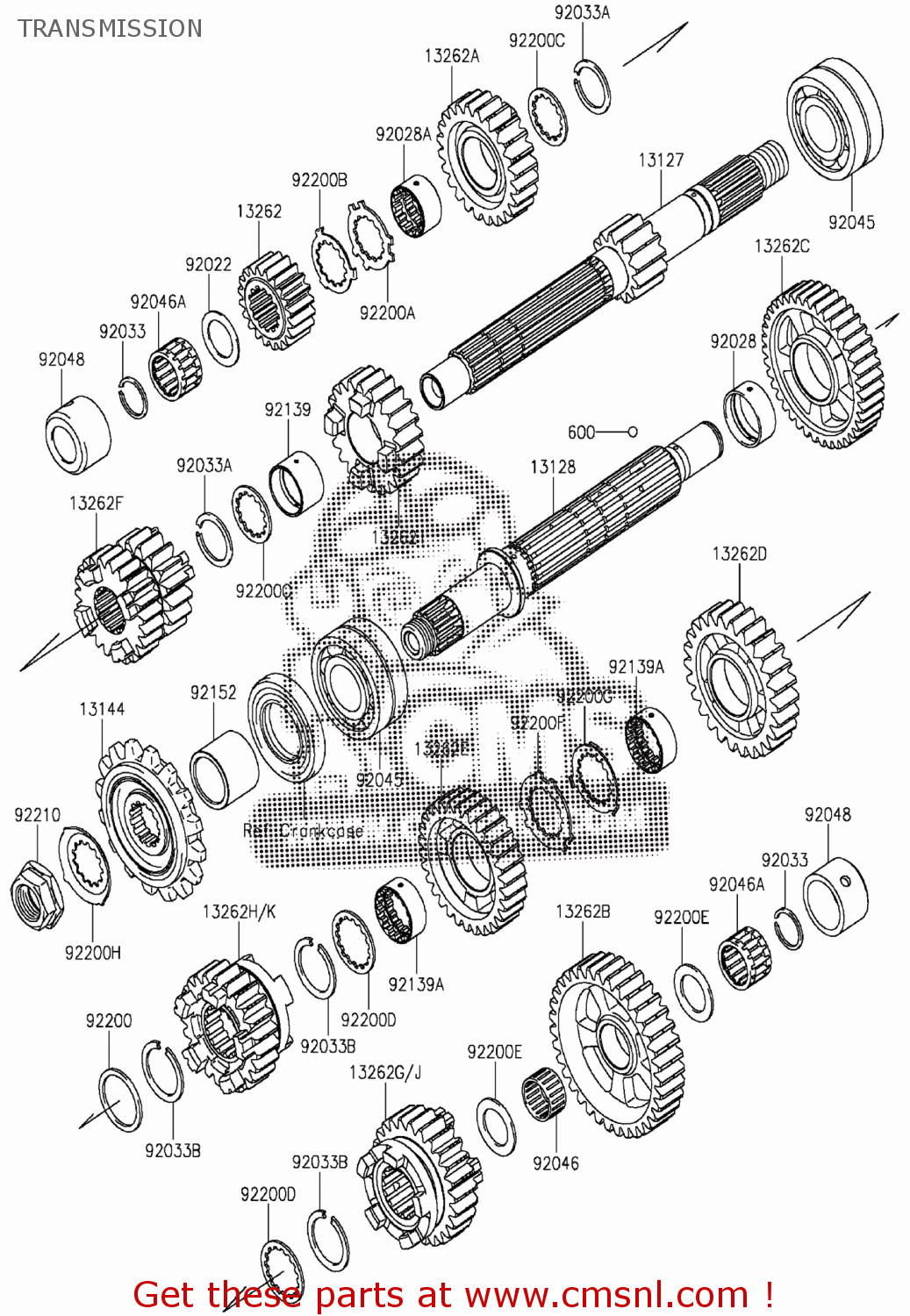 132621138: Gear,output 5th,25t Kawasaki - buy the 13262-1138 at CMSNL