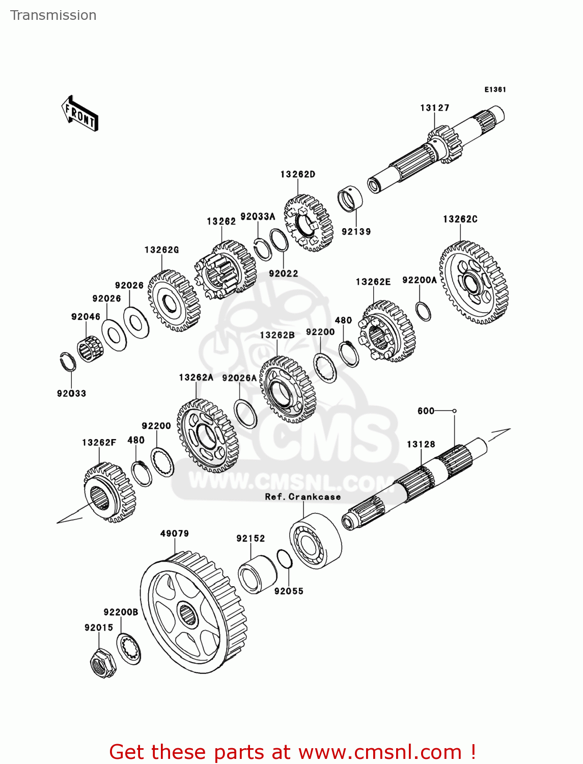 132620703: Gear,input 5th,27t Kawasaki - buy the 13262-0703 at CMSNL