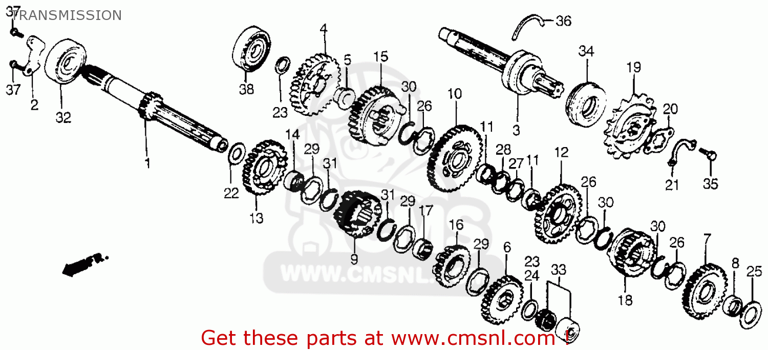 23491MJ8000: Gear (26t) Honda - buy the 23491-MJ8-000 at CMSNL