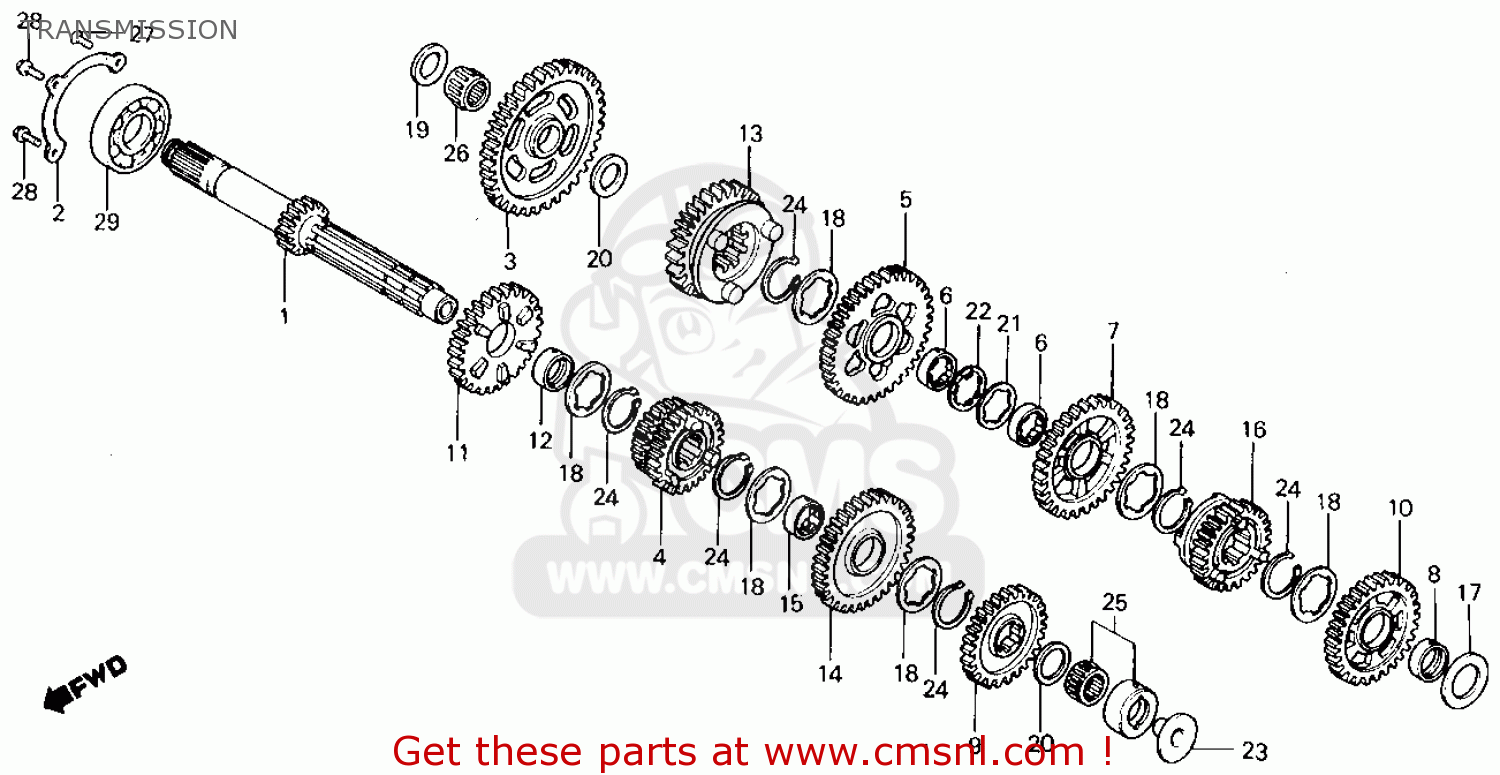 23211MN0000: Shaft,main Honda - buy the 23211-MN0-000 at CMSNL