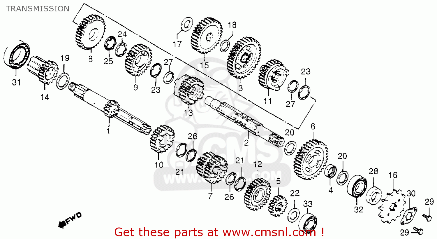 23501446000: Gear (26t) Honda - buy the 23501-446-000 at CMSNL