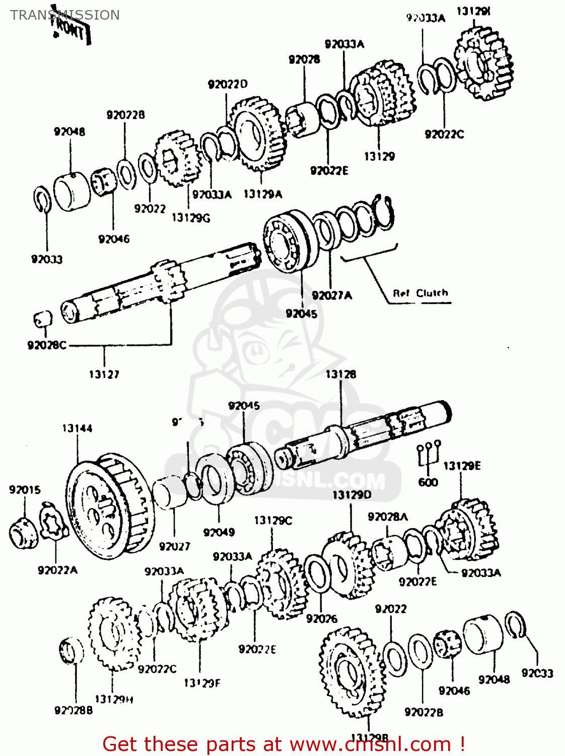 131291060: 5th Gear,output Shaft Kawasaki - buy the 13129-1060 at CMSNL
